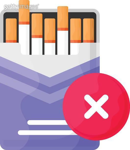 Cigaretter Box with Prevention Signage Concept, Antismoking Vector ...