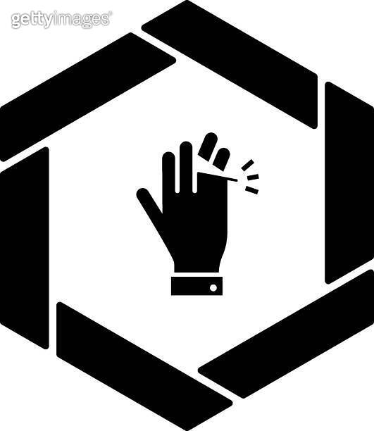 Hand Finger Cutting Risk Concept Vector Icon Design, Black Hexagonal ...