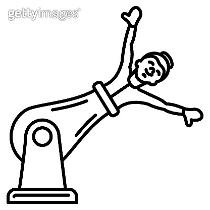 bombard cannon with acrobat girl concept, circus and amusement park ...