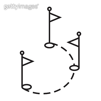 Golf Play Map Concept, Golfing field or Course Vector Icon Design, Club ...