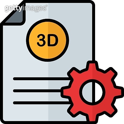 cnc machine Configration vector color icon design, 3D printer head ...