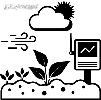 Soil condition monitoring Concept, automated remote sensor Vector color ...