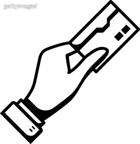Hand Giving Card for Charge Concept vector icon design, Hand Gesture ...
