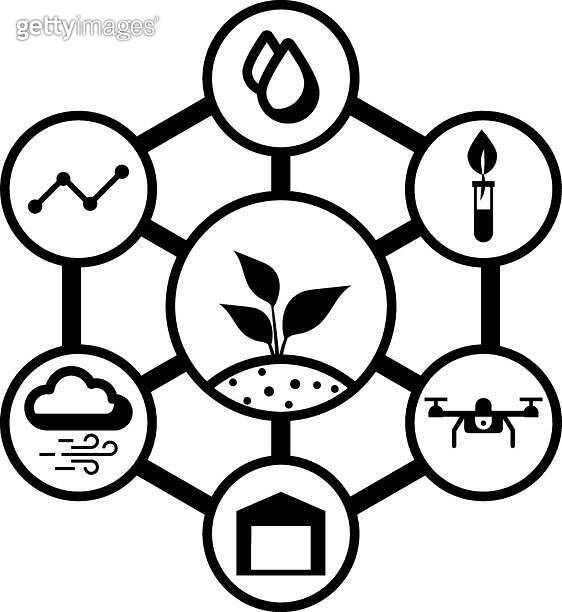 digitalization in agriculture process Concept Vector color Icon Design ...