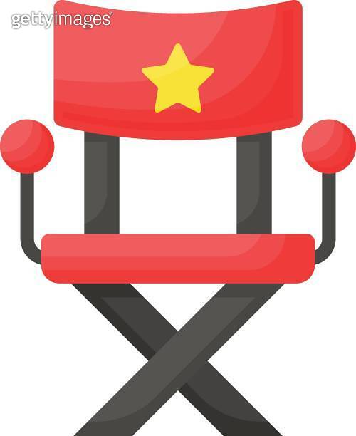 Director Foldable Chair Concept, Filmmaker lightweight Seat Vector Icon ...