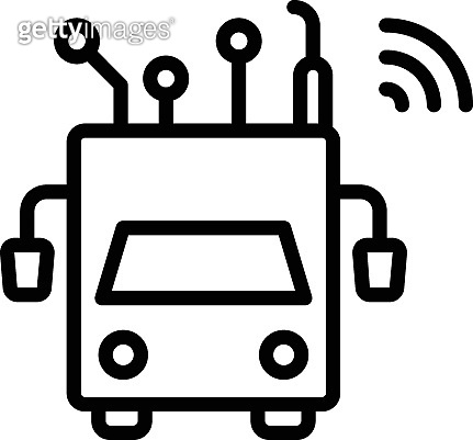 self driving trucks and vans Concept Vector Icon Design, Autonomous ...