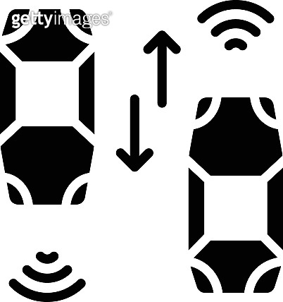 Self driving Car Lane Assist Concept, Vector Icon Design, Autonomous ...