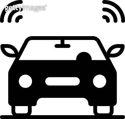 Self driving with wireless signals Concept Vector Icon Design ...