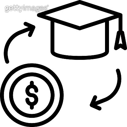 Graduation Quarter Bachelor Hat Exchange with Money Concept Vector ...