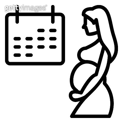 Maternity pay and leave concept, hrm symbol on white background ...