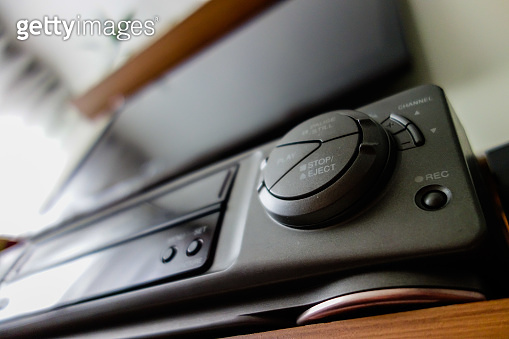 old VHS Video cassette recorder. VCR timer display, front view 이미지 ...