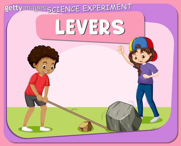 Levers science experiment poster with children character 이미지 ...