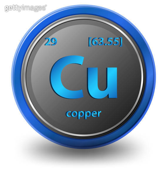 Copper chemical element. Chemical symbol with atomic number and atomic ...