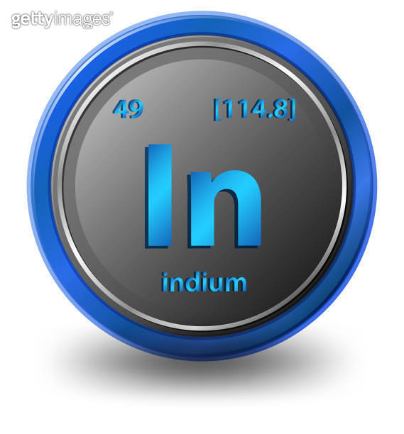Indium chemical element. Chemical symbol with atomic number and atomic ...