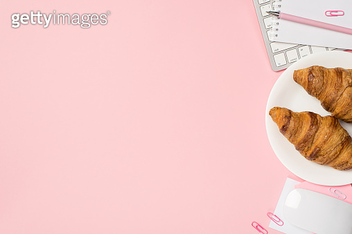Above photo of keyboard computer mouse notebook with pen paper clips ...