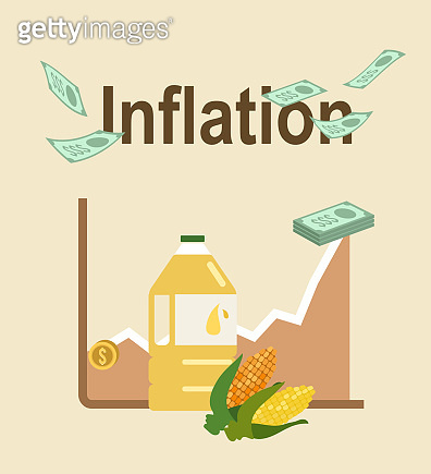 Inflation. Illustration for web banner, infographics, mobile. Goods ...