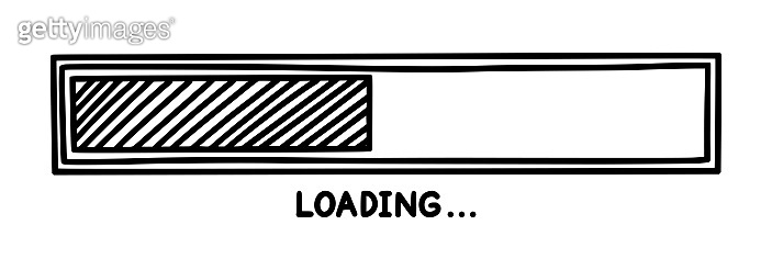 Progress loading bar. Infographics design element with status of completion. Hand drawn vector ...
