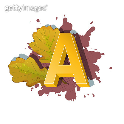 Autumn 3D pop art alphabet - colorful bold letter A (1339834103) - 게티이미지뱅크