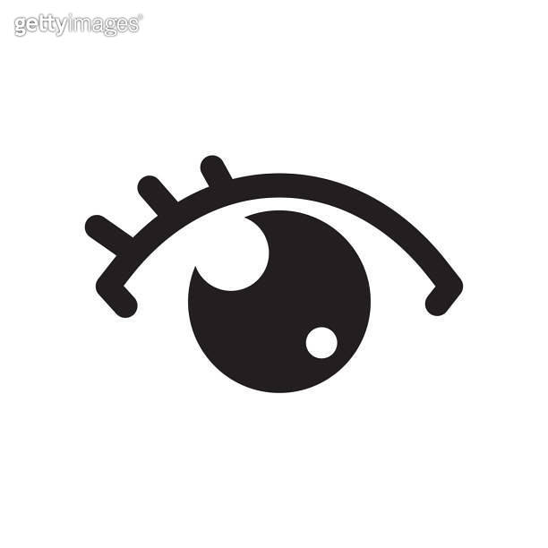 Eye icon. Simple flat eye design Vision care concept Wear glasses for a ...