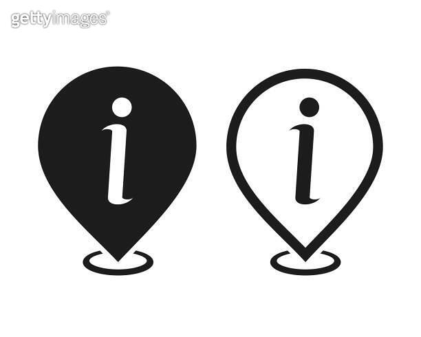 Information pointer. Faq and support map pin icon 이미지 (1355067865) - 게티 ...
