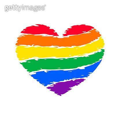 Rainbow Hearts. LGBTQ symbol for celebrating Independence Day. Isolated ...