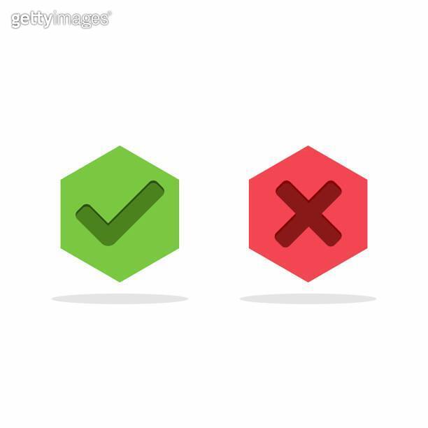 Check and wrong marks, Tick and cross marks, Accepted/Rejected ...