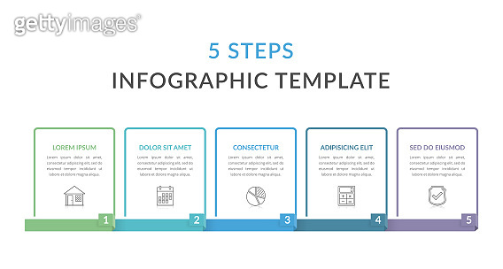 5 Steps - Infographic Template 이미지 (1313229052) - 게티이미지뱅크