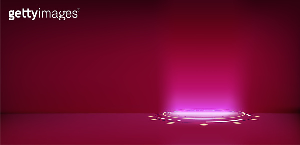 Futuristic neon glowing portal. 3d style vector banner with copy space ...