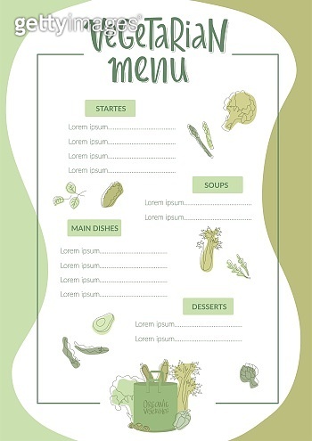 Vegetarian menu handwritten sign with outline green vegetables. 이미지 ...