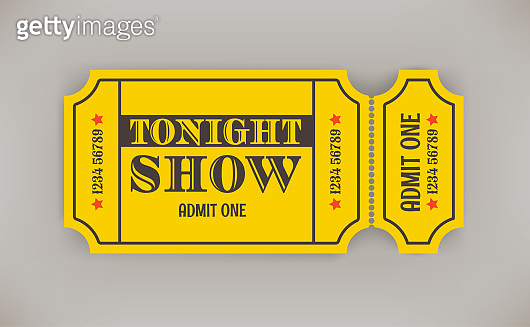 Retro style paper tonight show ticket with shadow 이미지 (1308820959) - 게티 ...