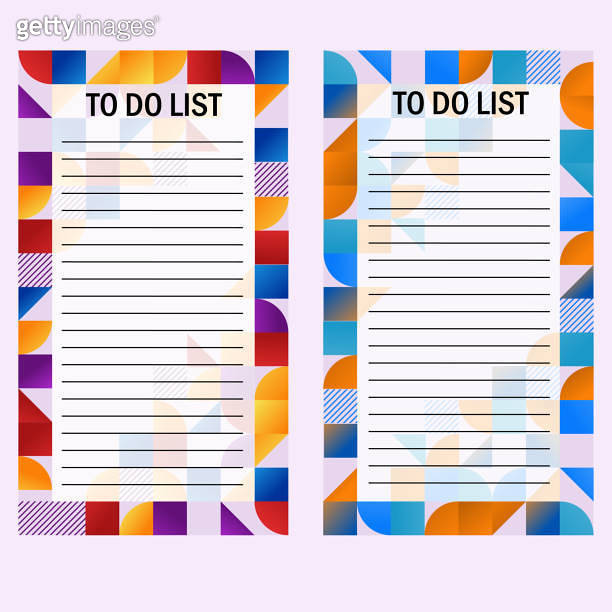 To-do list set on abstract background with square, circle, triangle in ...