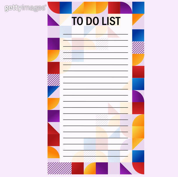 to-do list on an abstract background with a square, circle, triangle in ...