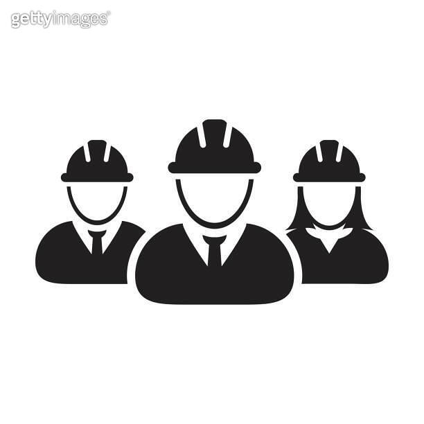 Contractor workers icon vector group of construction worker people ...