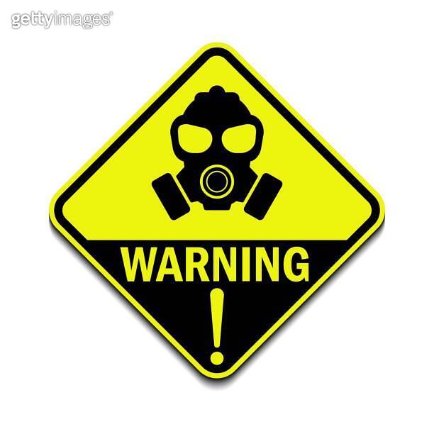 Gas hazard, Ware Respirator, Dust hazard warning with mask diamond ...