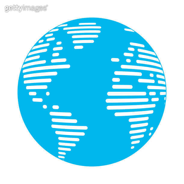 simple straight line business map of the world, vector background ...