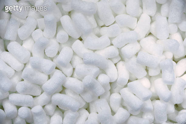 White Packing Peanuts Background Texture (1319905224) - 게티이미지뱅크