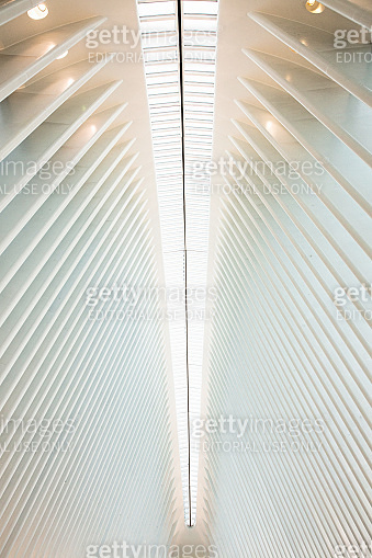 World Trade Center Transportation Hub Ceiling (1340060354) - 게티이미지뱅크