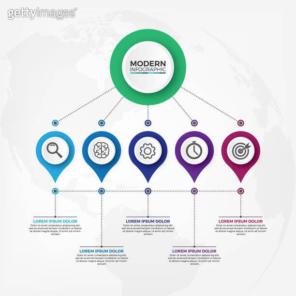 Organization chart info graphic design template. Business data ...