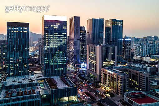 Aerial photography of Qingdao coastline high-rise building landscape ...