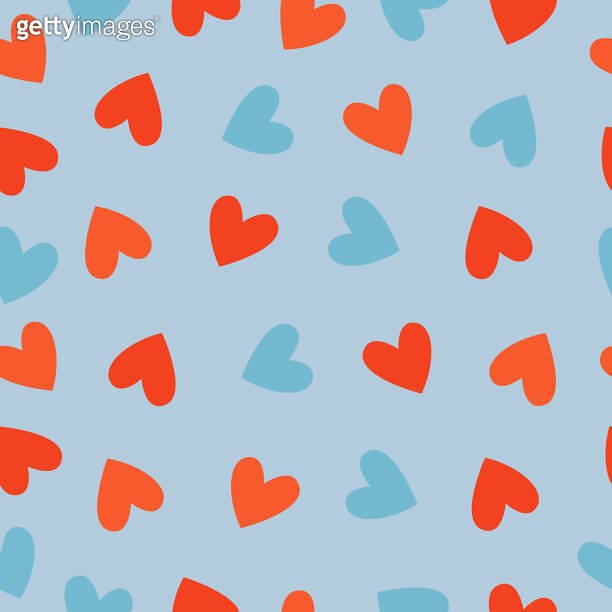 Hearts vector seamless pattern. Heart shape background. Valentine's Day ...