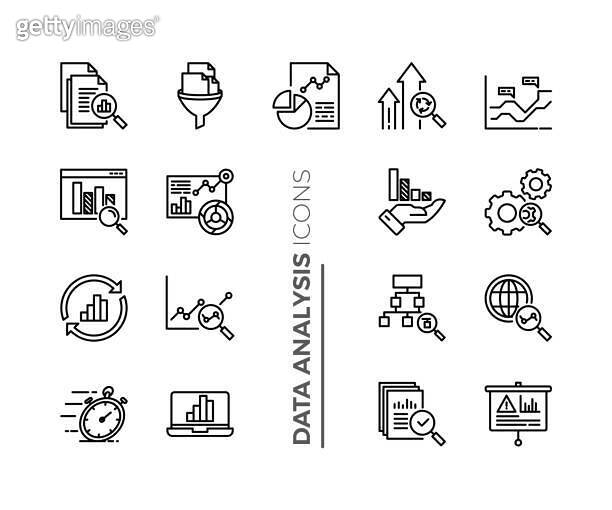 Simple Set of Data Analysis Related Vector Line Icons. Contains such ...