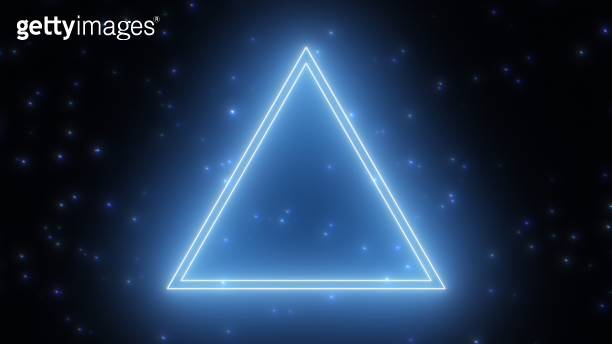 Simple Flickering Neon Laser Electric Triangle Shape Glowing Overlay ...