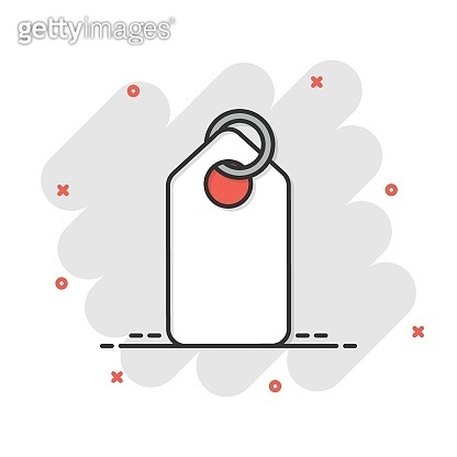 Price tag icon in comic style. Label cartoon vector illustration on ...
