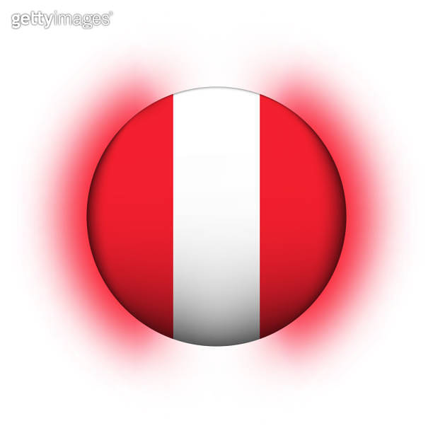 Glass light ball with flag of Peru. Round sphere, template icon ...