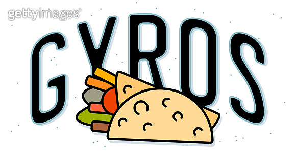 Gyros. Gyro. Greek cuisine. Vintage metal sign. Grunge style ...