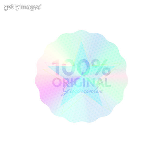 100 percent original guaranteed holographic sticker (1330763388) - 게티이미지뱅크