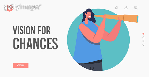 Vision for Chances Landing Page Template. Businesswoman Watch to ...