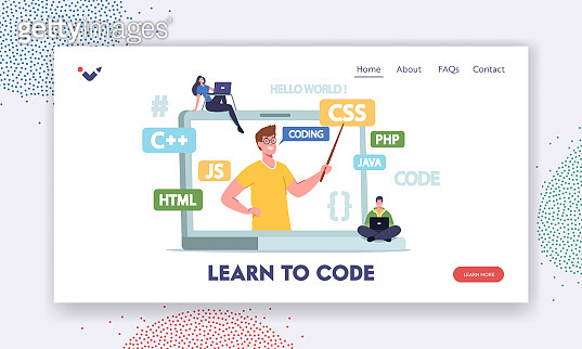 Learn to Code Landing Page Template. Software Development Studying ...