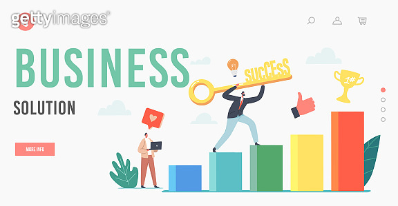 Key to Success. Business Solution Landing Page Template. Characters ...