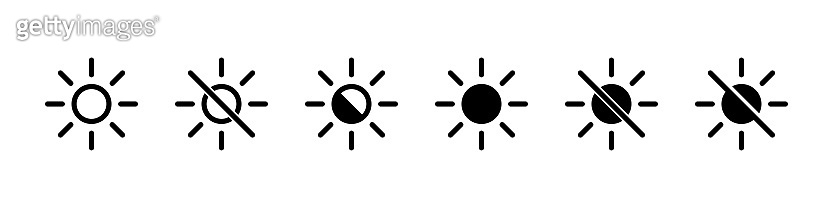 Brightness level icon. Brightness level contorl. Contrast brightness ...